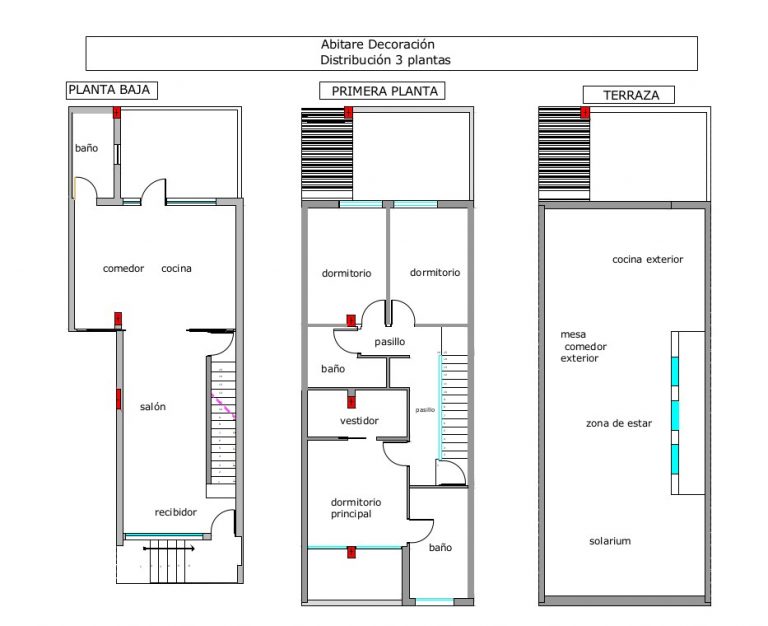 DISTRIBUCION CASA con planos online. Como distribuir bien una casa de 3 ...